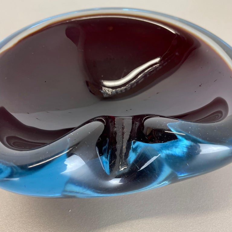 Large Murano Glass "Multi-Color" Bowl Element Shell Ashtray Murano ...