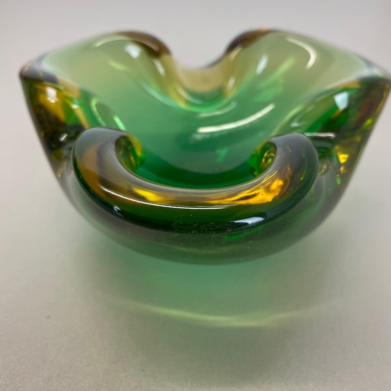 Large Murano Glass "Multi-Color" Bowl Element Shell Ashtray Murano ...