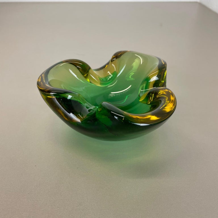 Large Murano Glass "Multi-Color" Bowl Element Shell Ashtray Murano ...