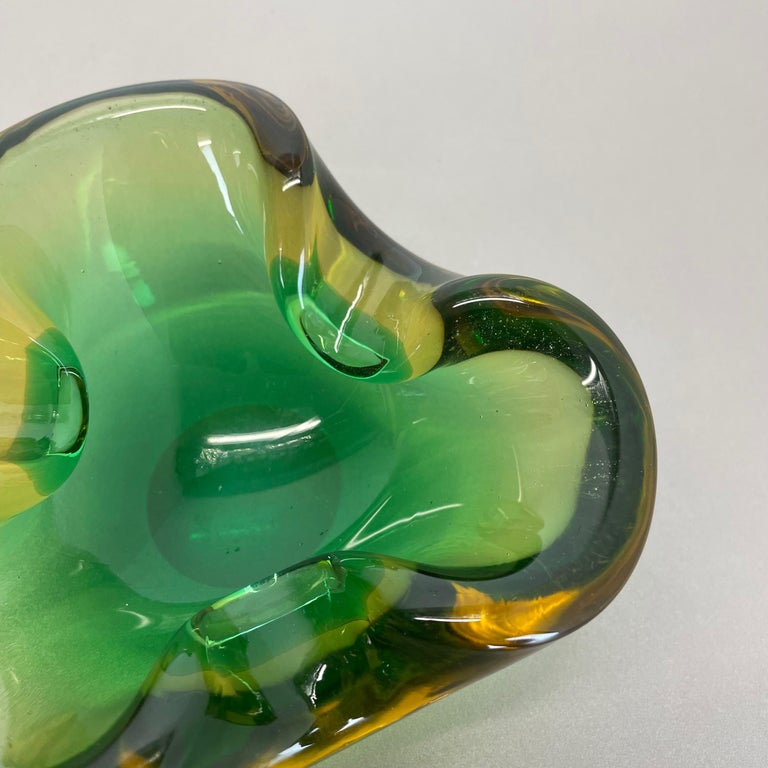 Large Murano Glass "Multi-Color" Bowl Element Shell Ashtray Murano ...