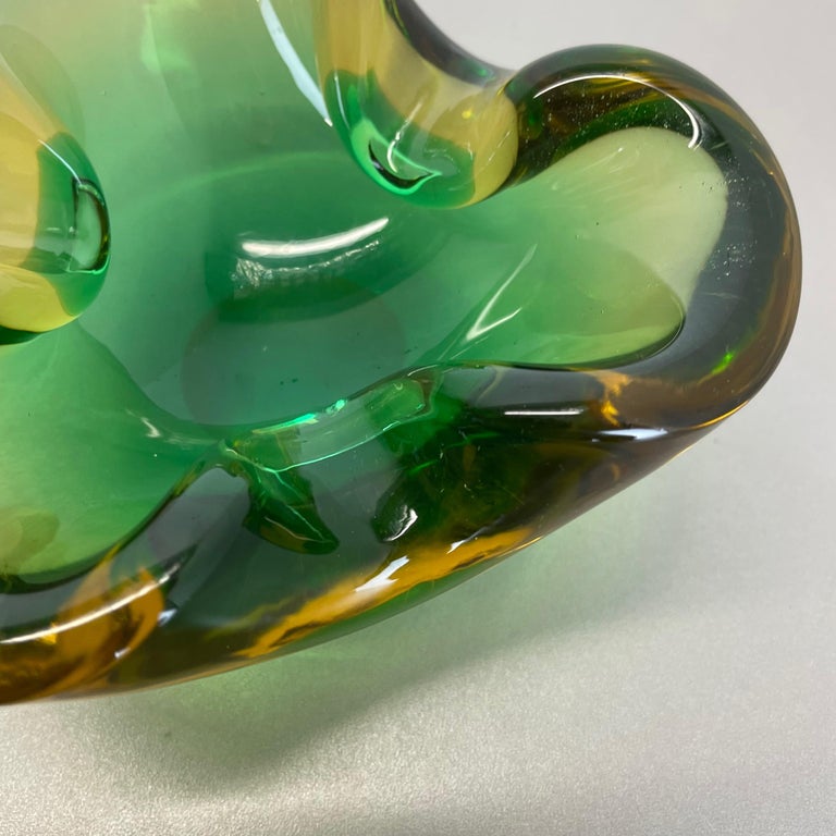 Large Murano Glass "Multi-Color" Bowl Element Shell Ashtray Murano ...