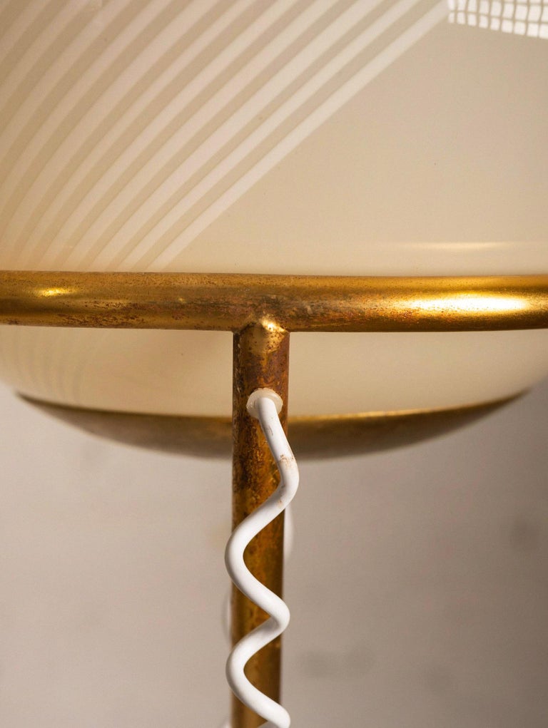 Large Murano Glass Orb Floor Lamp on Gold Tone Stand For Sale at 1stDibs