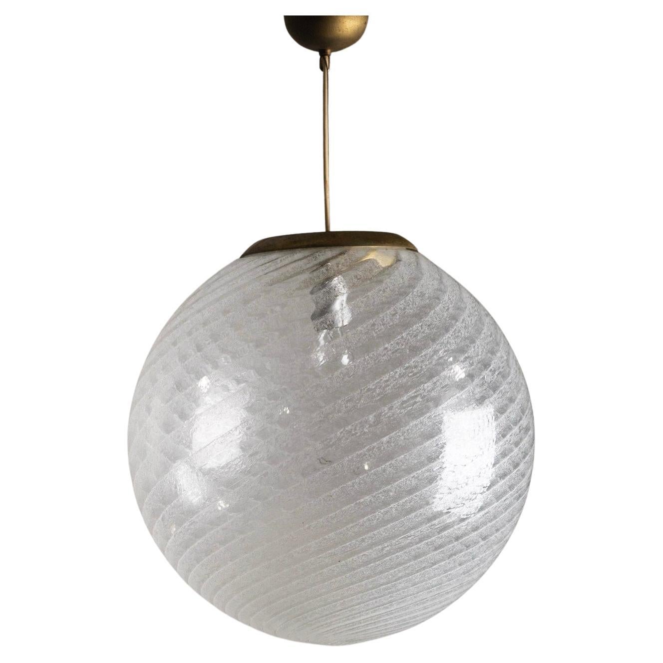 Handblown Glass Orb Pendant Light, Eres Gold For Sale at 1stDibs