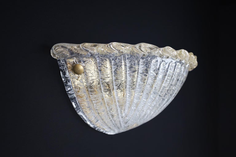 Large Murano Glass Shell Sconces, Wall Lights, Italy, 1970s For Sale at ...