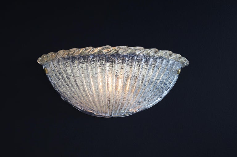 Large Murano Glass Shell Sconces, Wall Lights, Italy, 1970s For Sale at ...