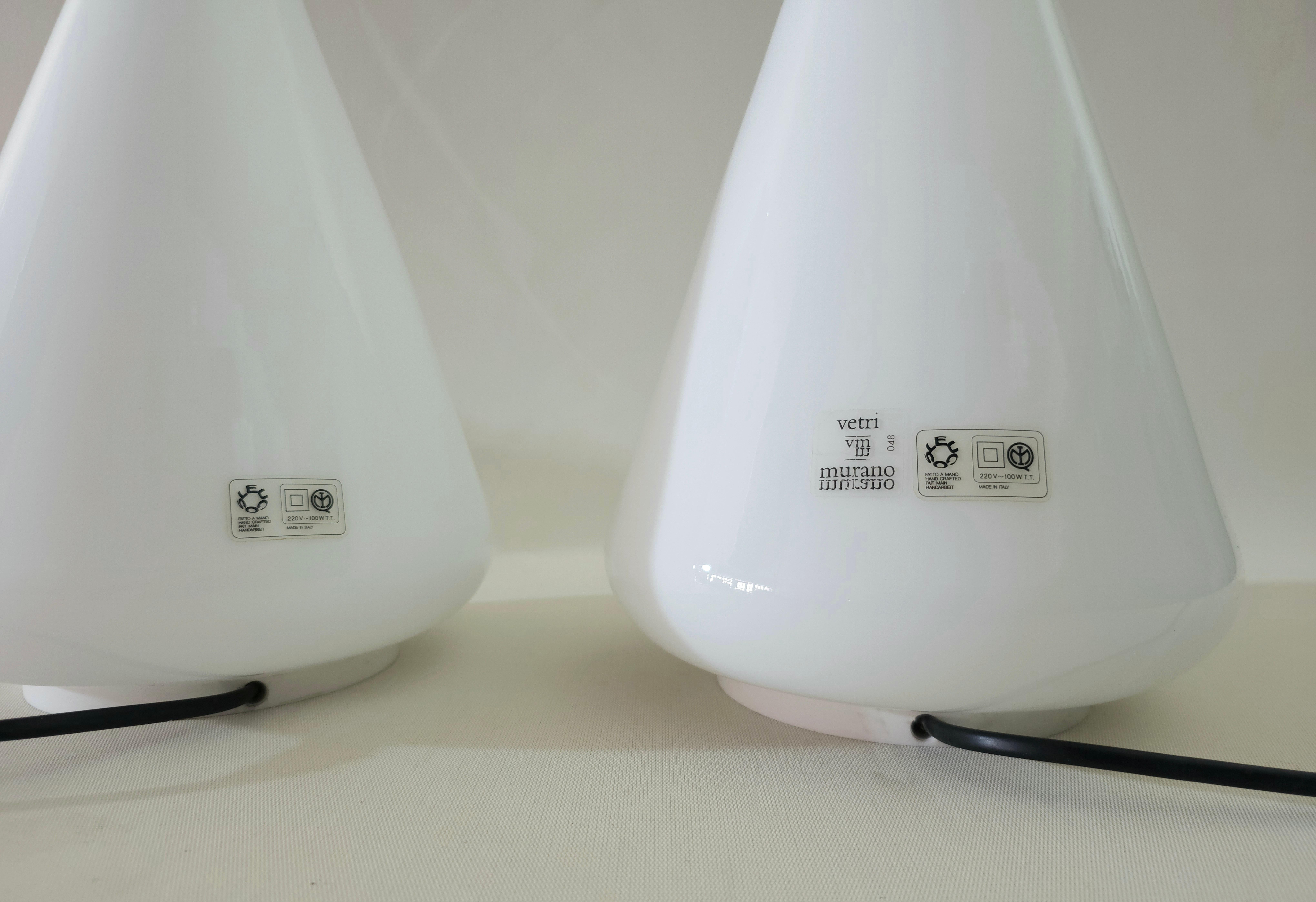 Large Murano Glass Table Lamps Leucos Model Buto by Noti Massari 1970s ...