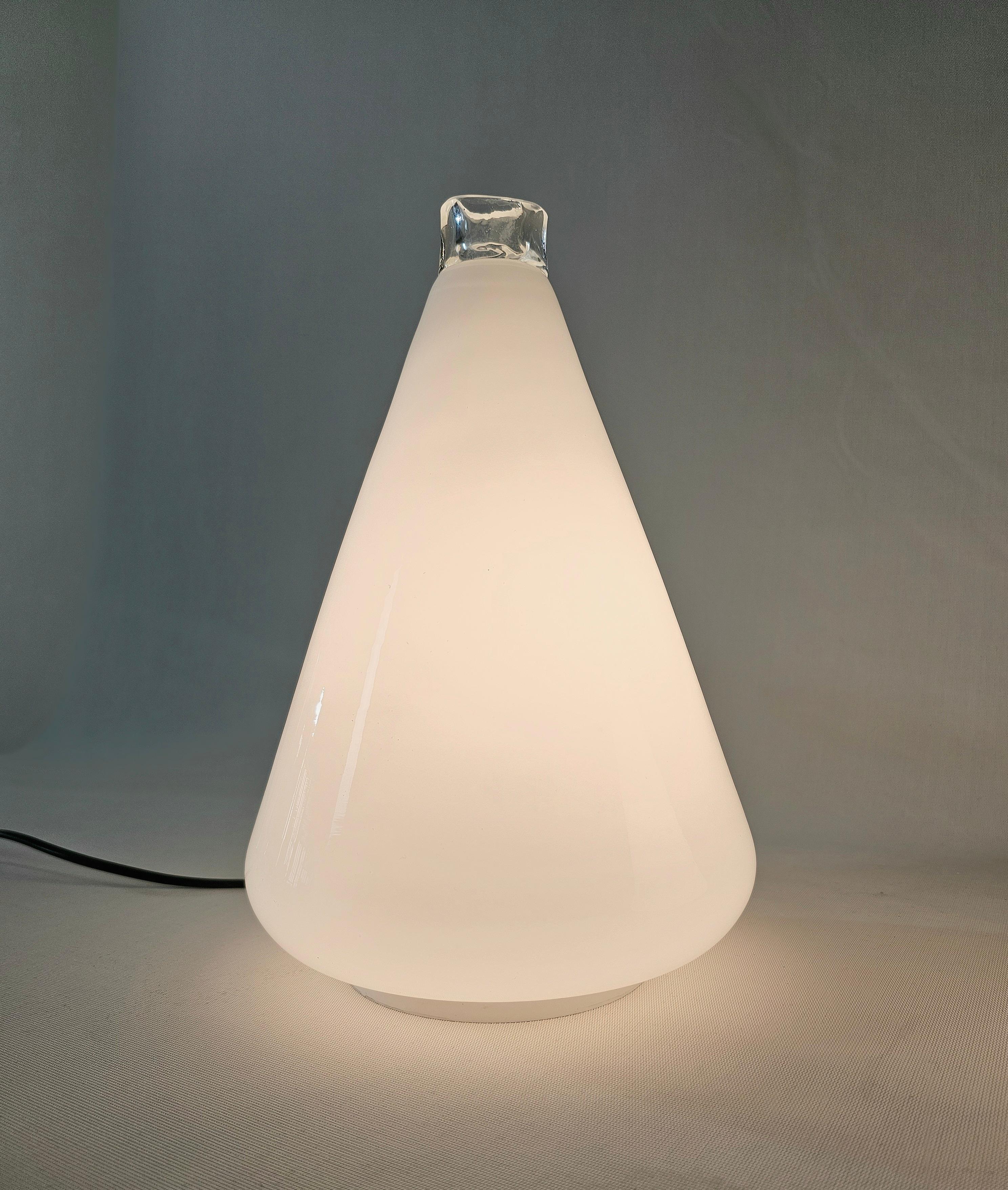 Large Murano Glass Table Lamps Leucos Model Buto by Noti Massari 1970s ...