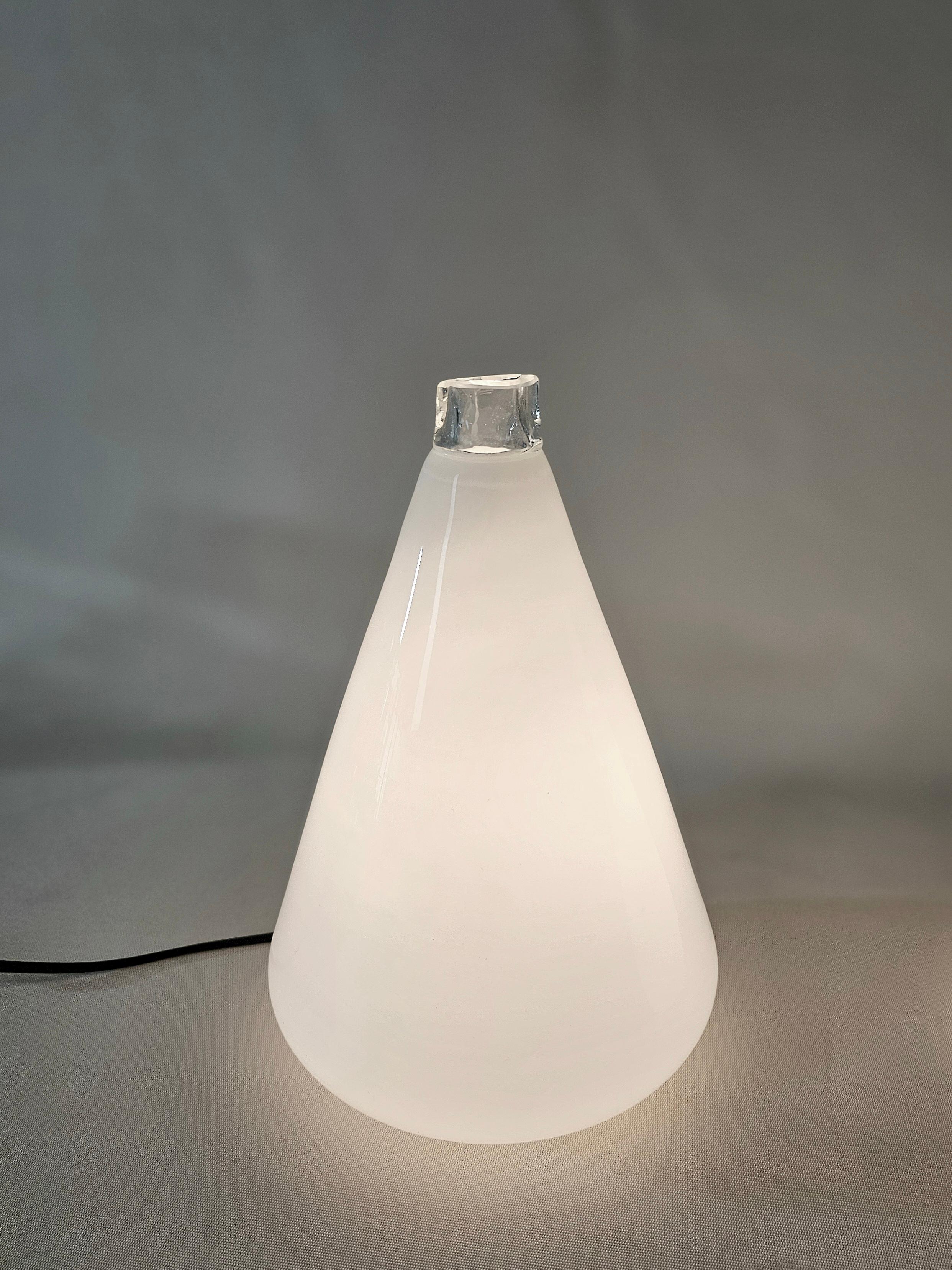 Large Murano Glass Table Lamps Leucos Model Buto by Noti Massari 1970s ...