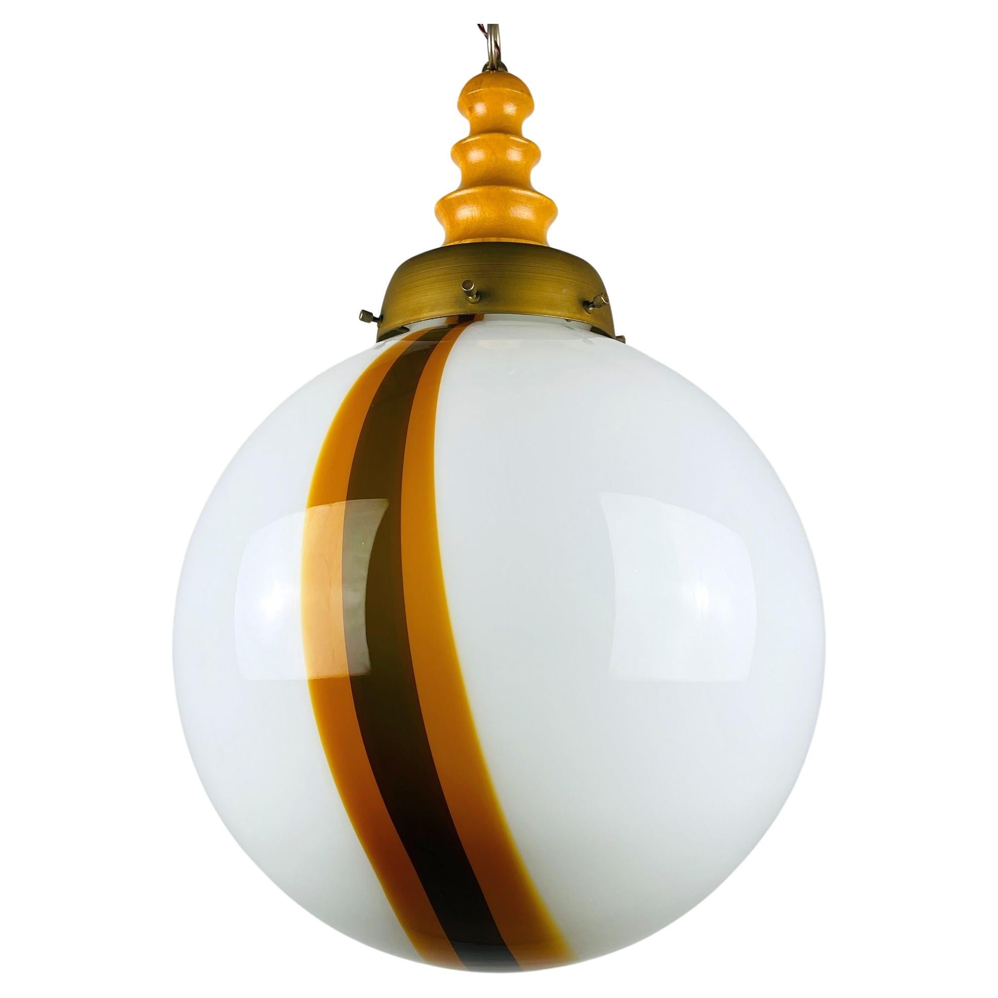 Large Midcentury Pull Down Pendant Lamp Shade, Italy, circa 1970 For ...