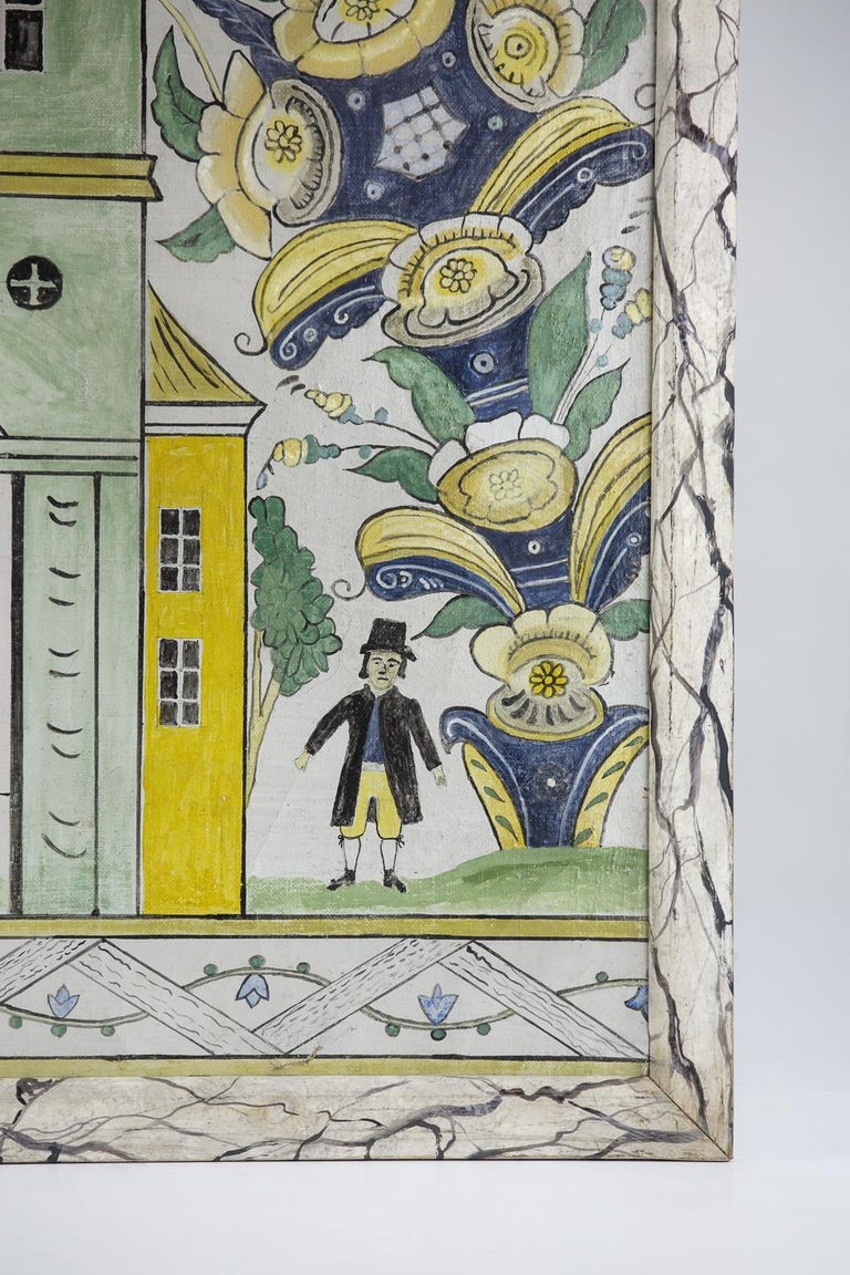 Large Naive Swedish Painting or Bonad For Sale at 1stDibs
