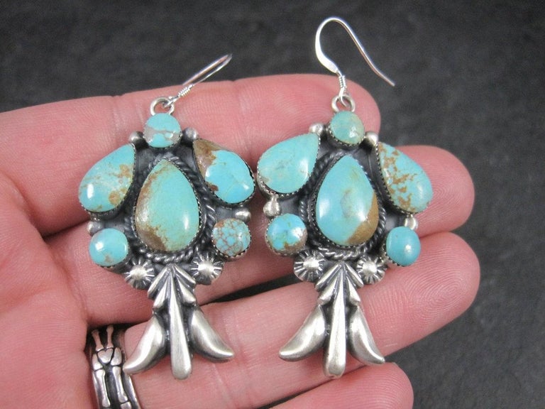 Large Native American Turquoise Earrings For Sale at 1stDibs