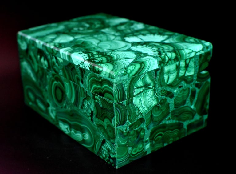 Large Natural Malachite Box, 3 lb, Full Slab Gem Stone Jewelry Box at ...