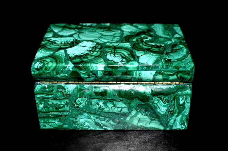 Large Natural Malachite Box, 3 lb, Full Slab Gem Stone Jewelry Box at ...