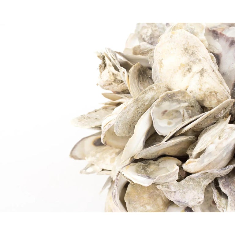 Large Natural Oyster Shell Sphere Sculpture For Sale at 1stDibs