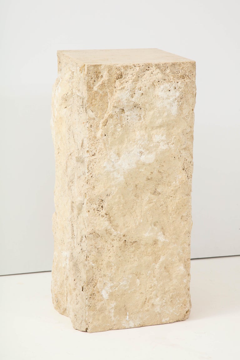 Large Natural Travertine Pedestal at 1stDibs