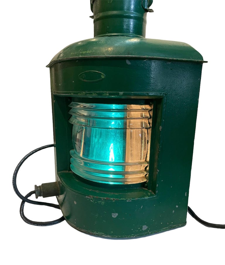 Large Nautical Metal Electrified Lantern For Sale at 1stDibs