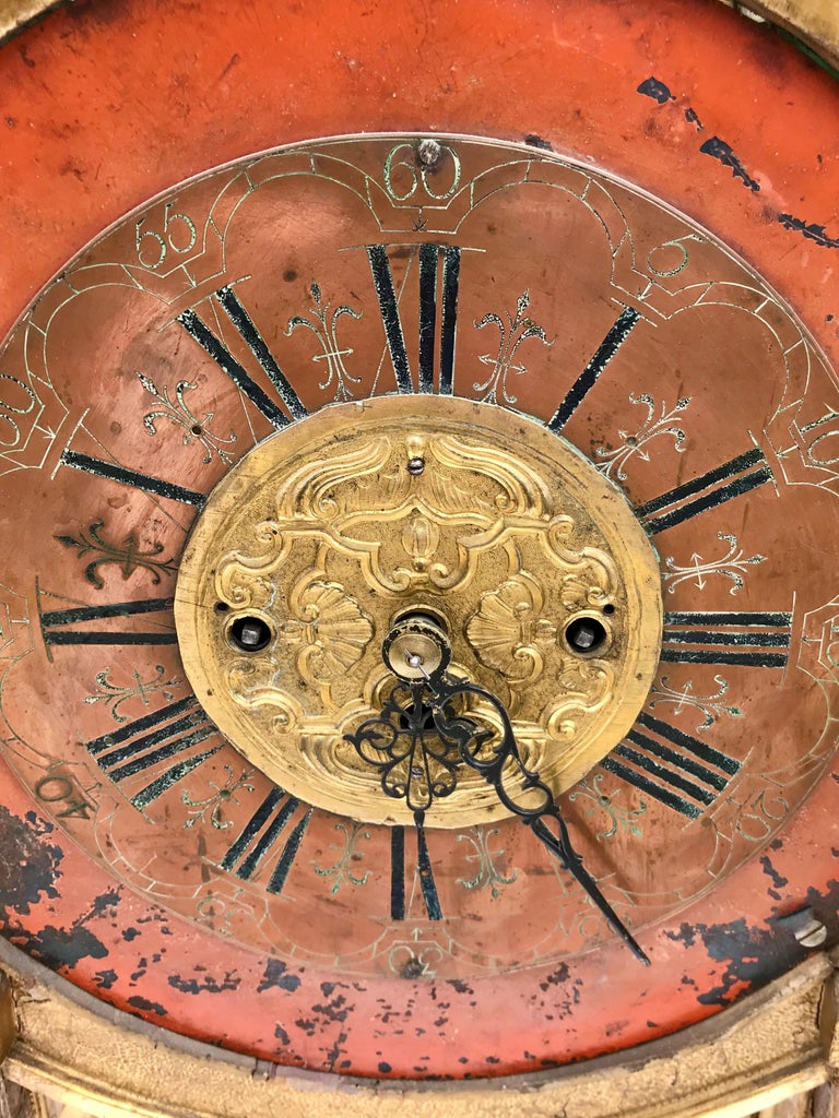 Large Neoclassical Carved Giltwood Mantel Clock Allegory of Time For ...