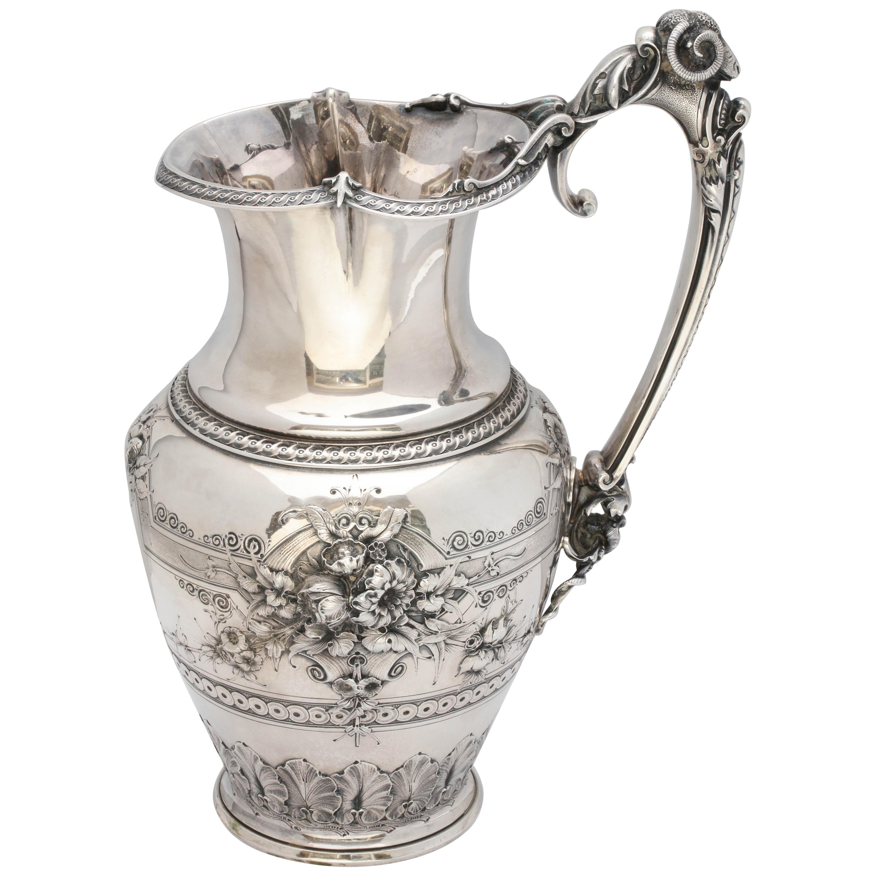 Large Neoclassical Coin Silver Pitcher by Gorham For Sale at 1stDibs