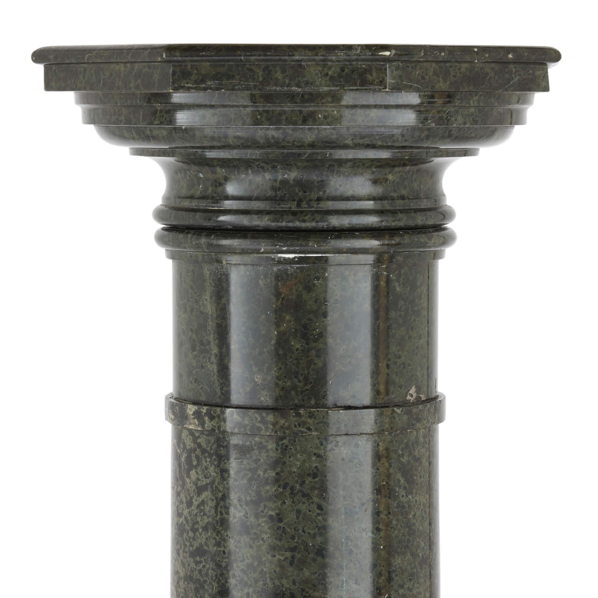 Large Neoclassical Style Italian Marble Pedestal For Sale at 1stDibs
