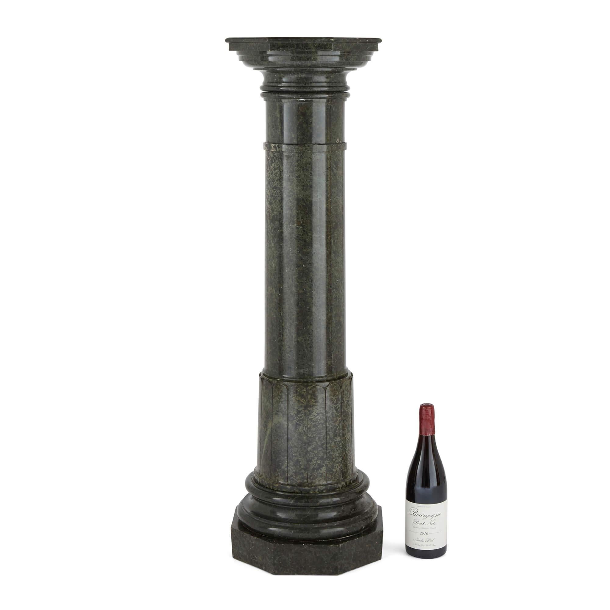 Large Neoclassical Style Italian Marble Pedestal For Sale at 1stDibs
