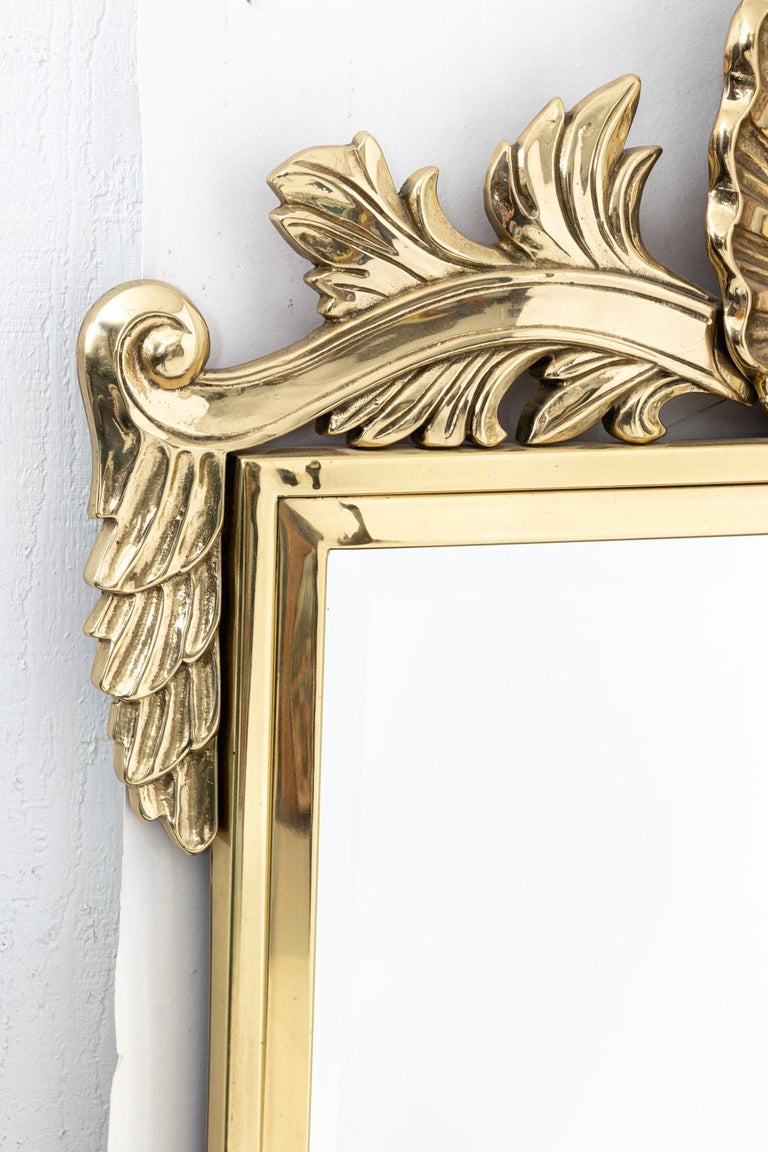 Large Neoclassical Style Solid Brass Scallop Shell Mirror at 1stDibs ...