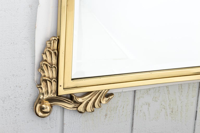 Large Neoclassical Style Solid Brass Scallop Shell Mirror at 1stDibs ...
