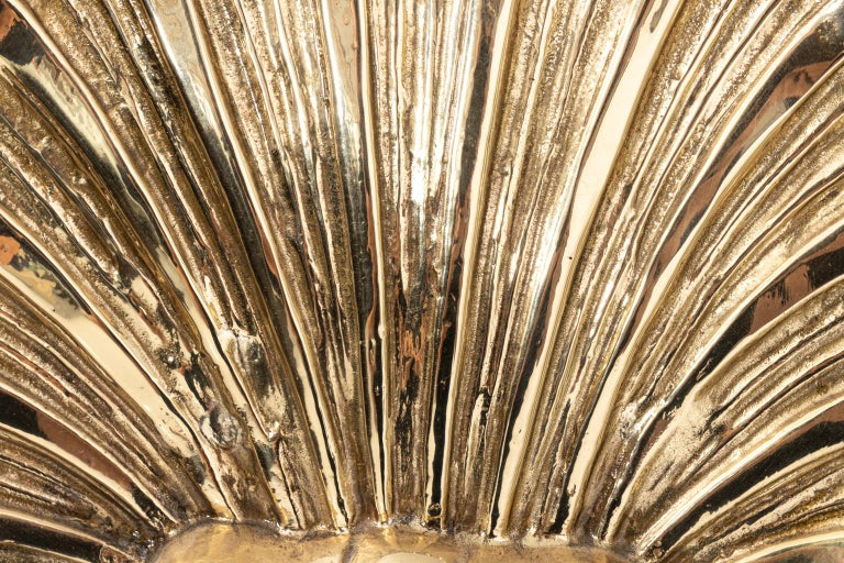 Large Neoclassical Style Solid Brass Scallop Shell Mirror at 1stDibs ...