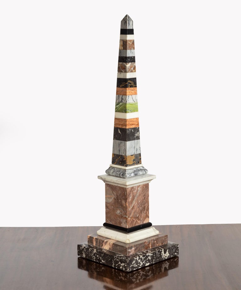 Large 19th Century Grand Tour Marble Obelisk For Sale at 1stDibs