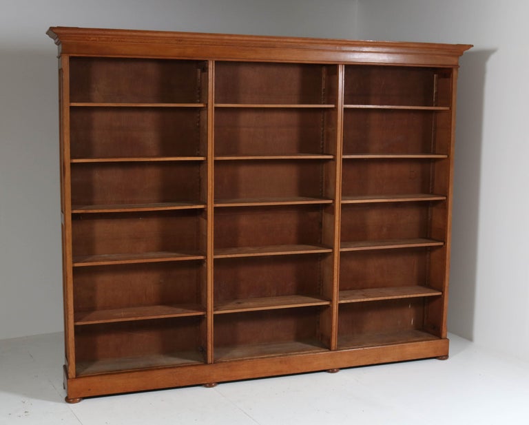 Large Oak Art Nouveau Library Open Bookcase, 1900s at 1stDibs