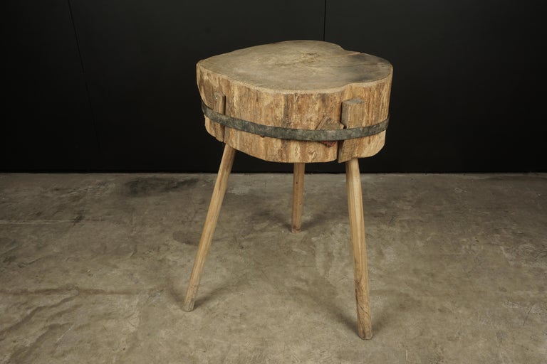 Large Oak Butcher Block Stand from France, circa 1960 at 1stDibs