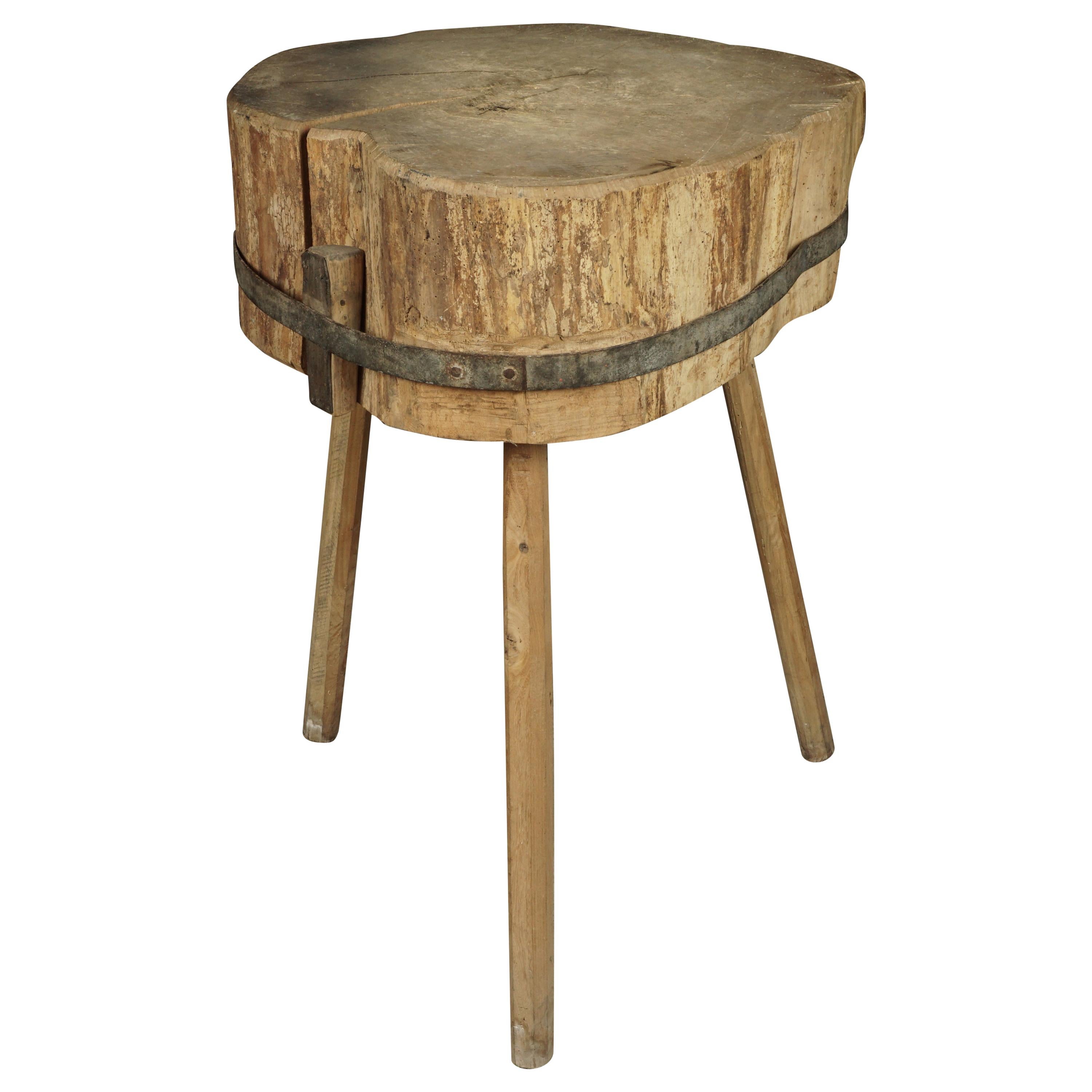 Large Oak Butcher Block Stand from France, circa 1960 at 1stDibs