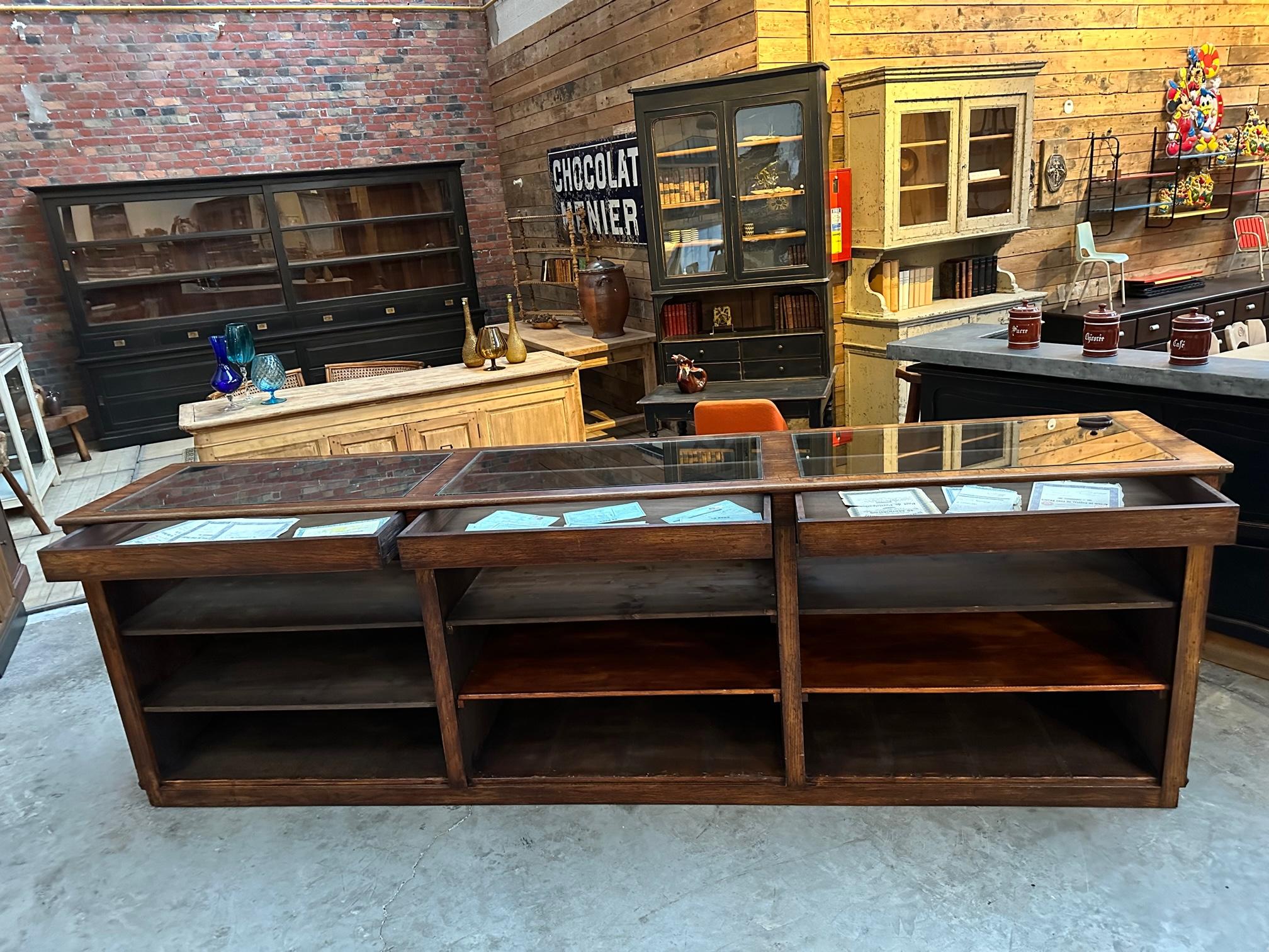 Large oak display counter at 1stDibs
