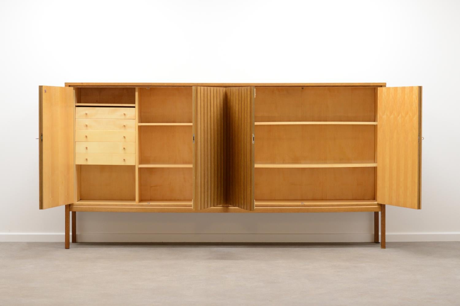 Large Oak Highboard by Leo Bub for Bub Wertmöbel Germany, 70s at 1stDibs