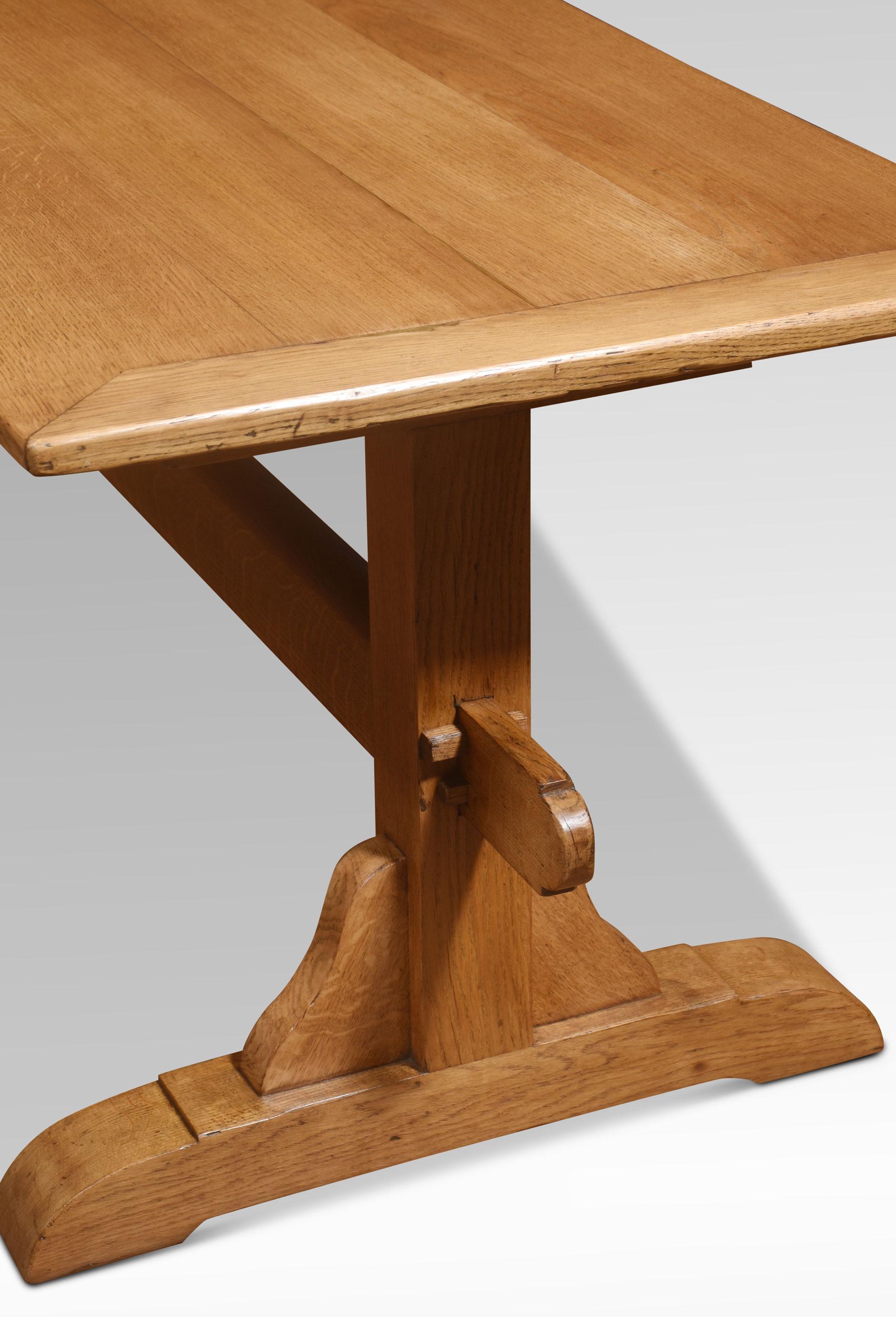 Large oak plank top refectory table For Sale at 1stDibs