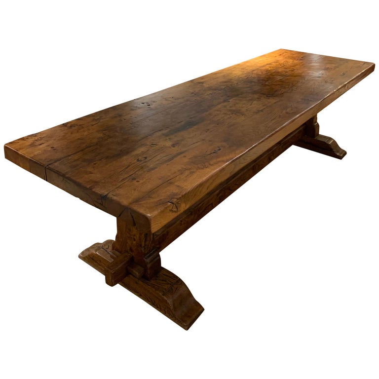 Large Oak Refectory Table For Sale at 1stDibs