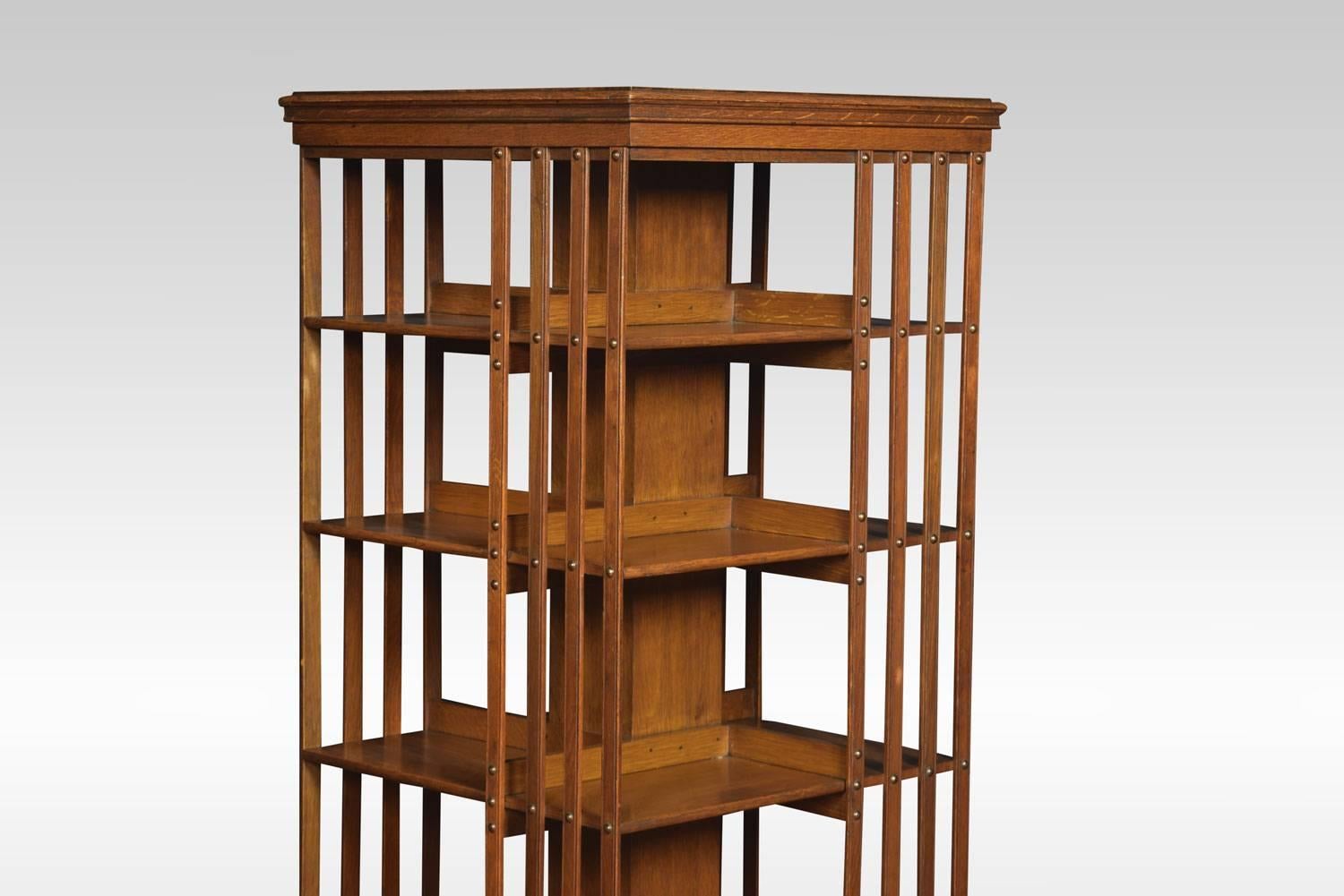 Large Oak Revolving Bookcase at 1stDibs