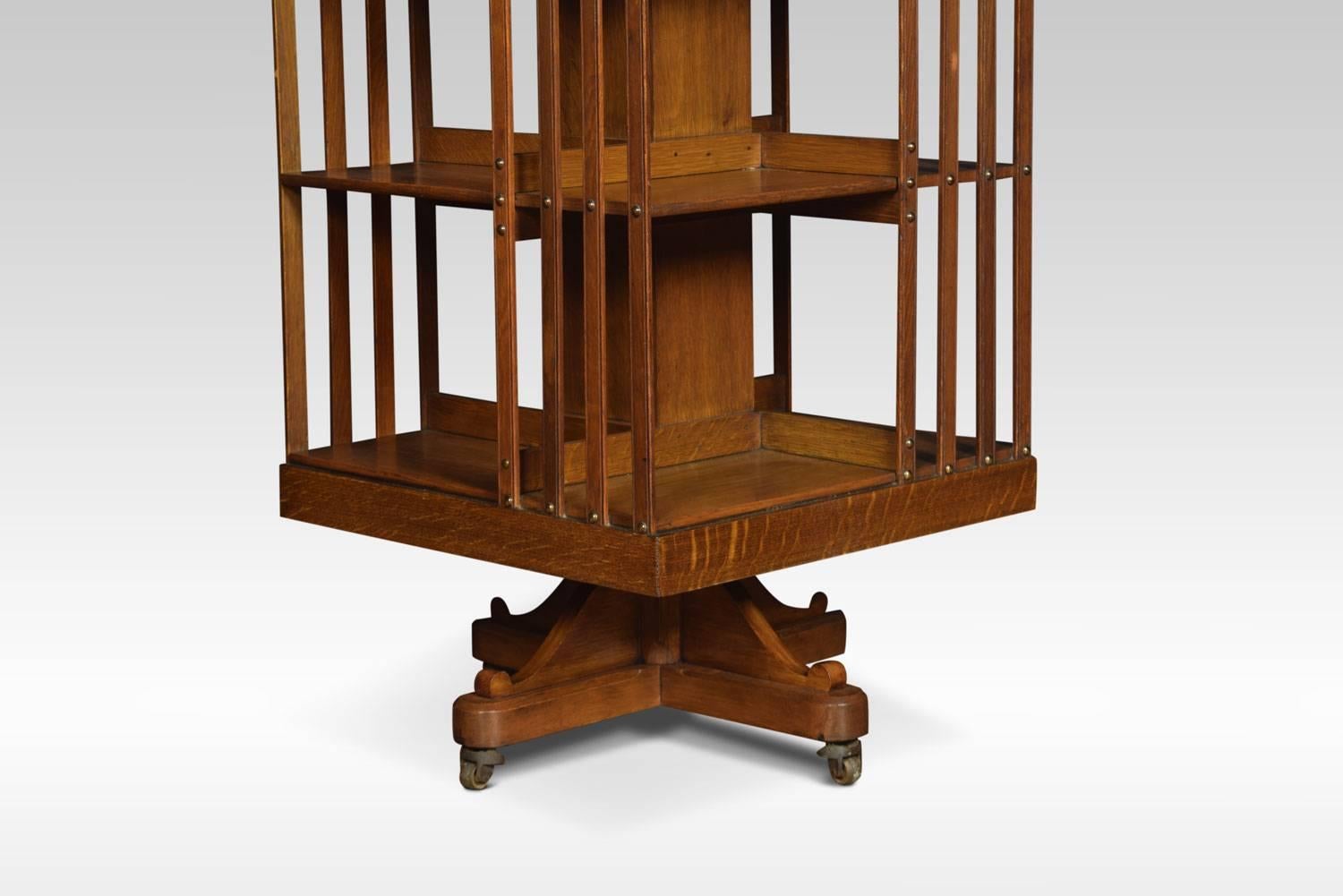 Large Oak Revolving Bookcase at 1stDibs