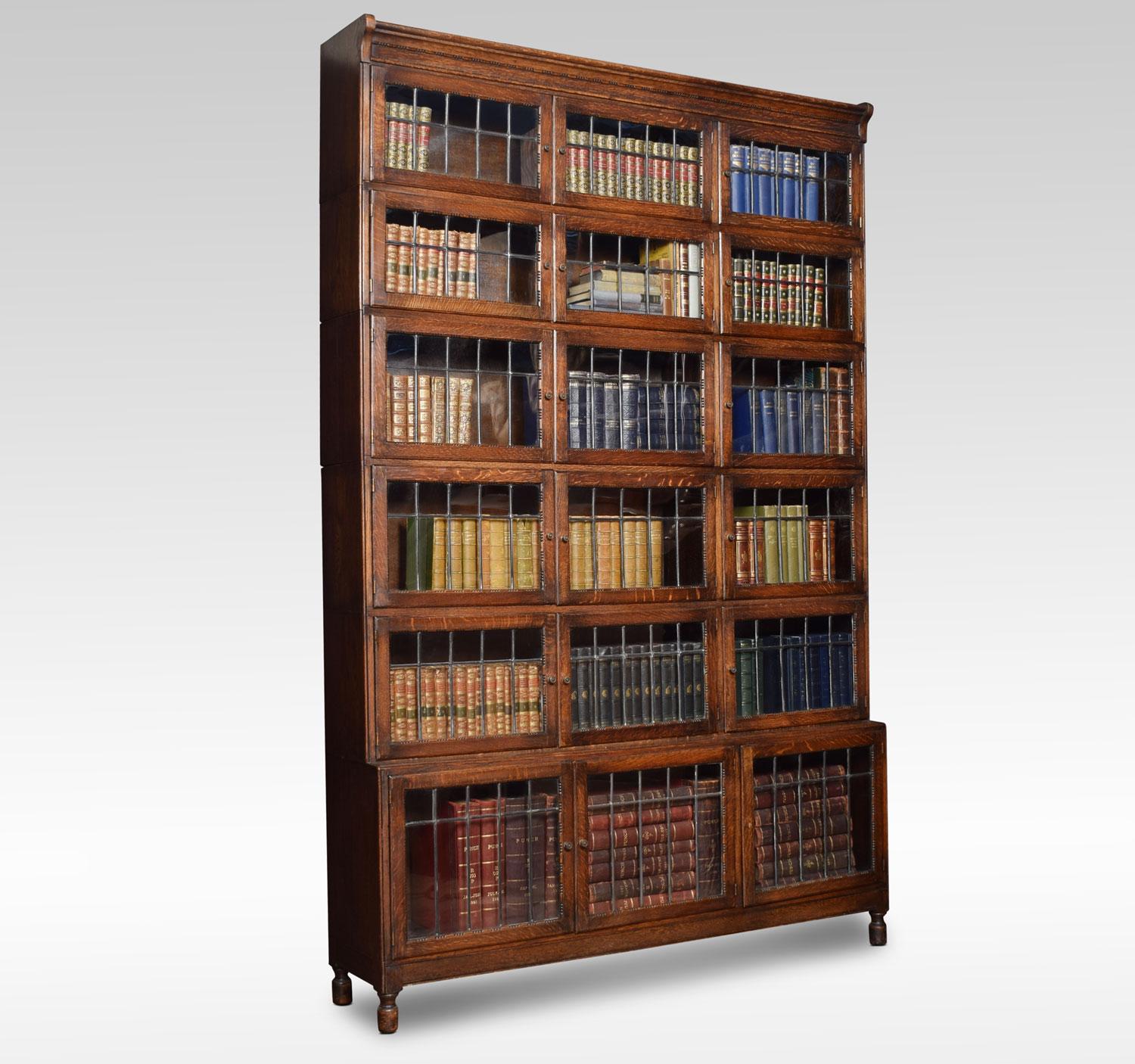 Large Oak Sectional Bookcase at 1stDibs