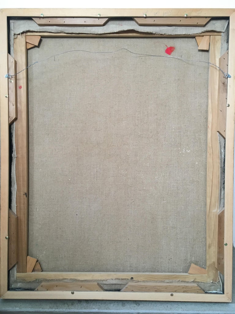 Large Oil on Canvas by Beverley Downie 1978 Red Abstract Expressionist ...