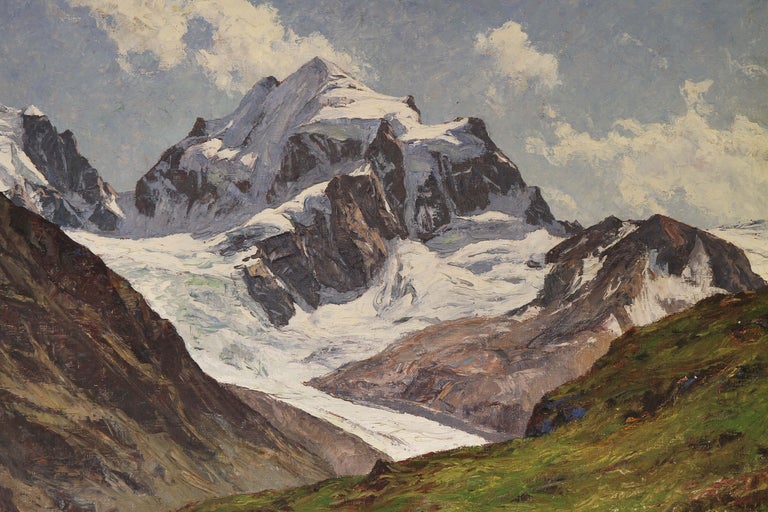 Large Oil on Canvas by Erwin Ketterman of an Alpine Scene For Sale at ...
