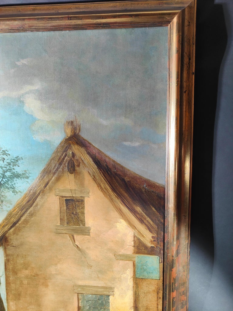 Large Oil On Canvas, Flemish School, XVIIth Century For Sale at 1stDibs