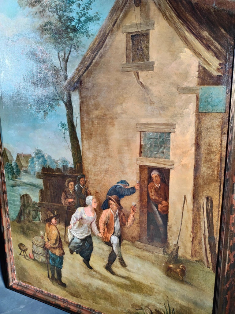 Large Oil On Canvas, Flemish School, XVIIth Century For Sale at 1stDibs
