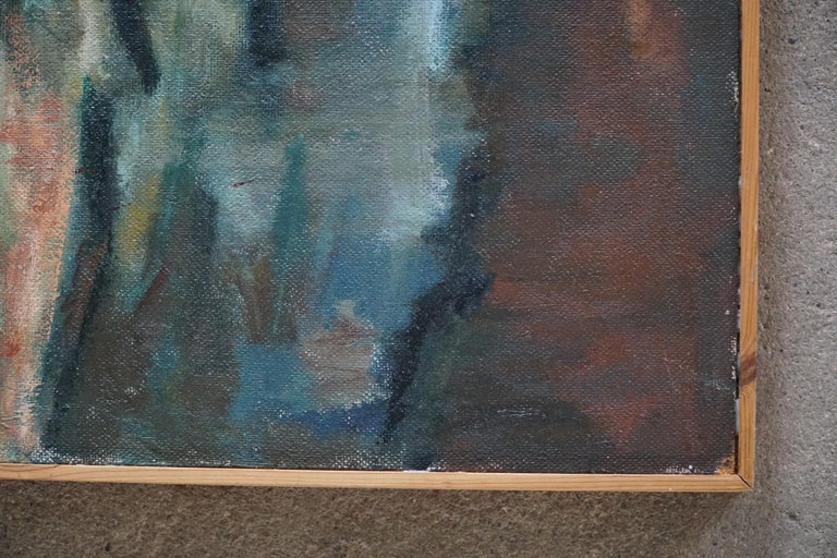 Large Oil Painting by Danish Artist Jytte Hansen, Abstract Landscape ...