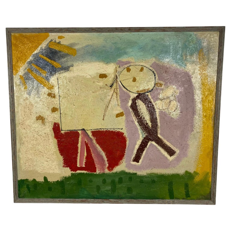 Large Oil Painting on Canvas, Modernist Abstract, by Jim Bray, circa ...