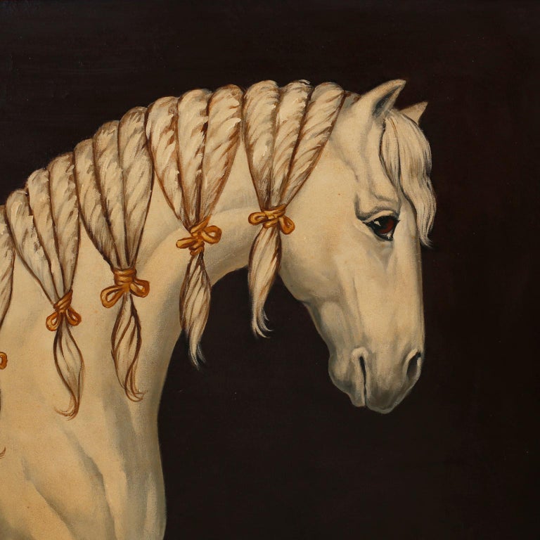 Large Oil Painting on Canvas of a Show Horse by Reginald Baxter at 1stDibs