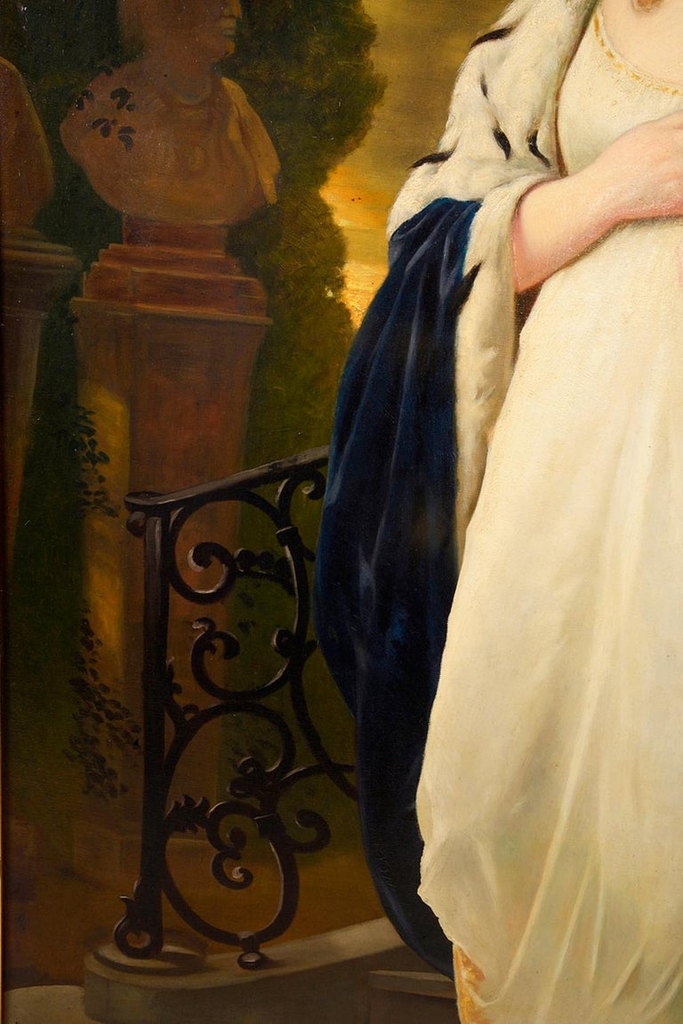 Large Oil Painting on Canvas of the Prussian Queen Louis of Mecklenburg ...