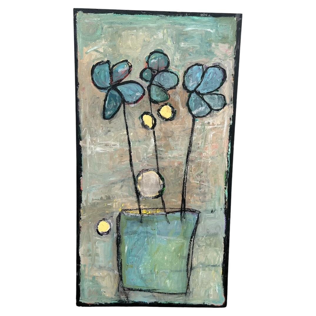 Large oil painting on wood panel For Sale at 1stDibs
