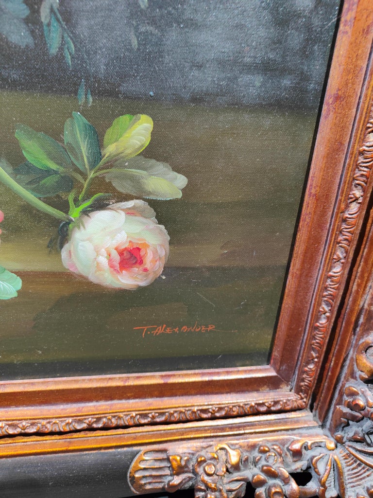 Large Oil With Flowers Signed By Terence Alexander For Sale at 1stDibs