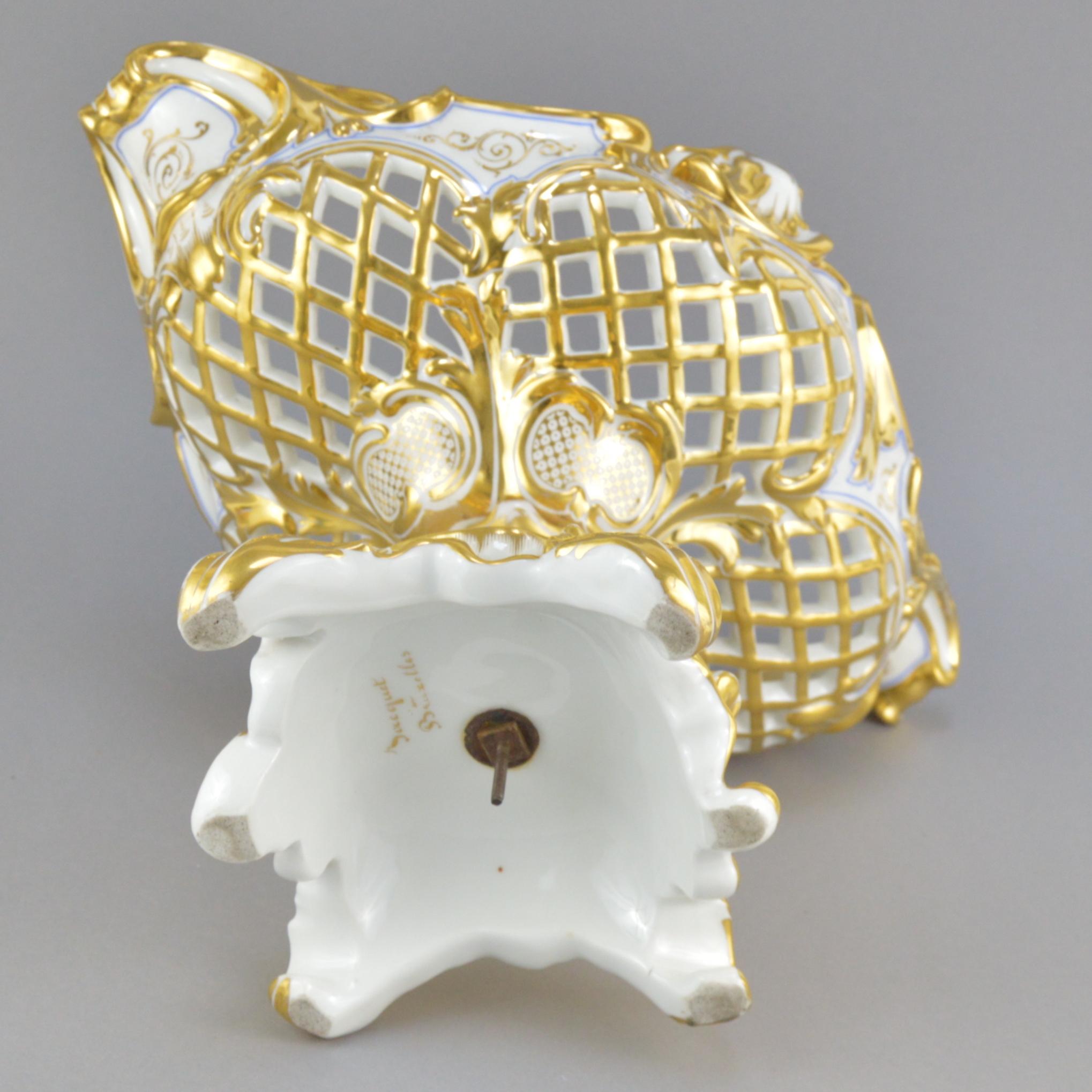 Large Old Brussels gilt porcelain vase by Maximilien Joseph Jacquet ...