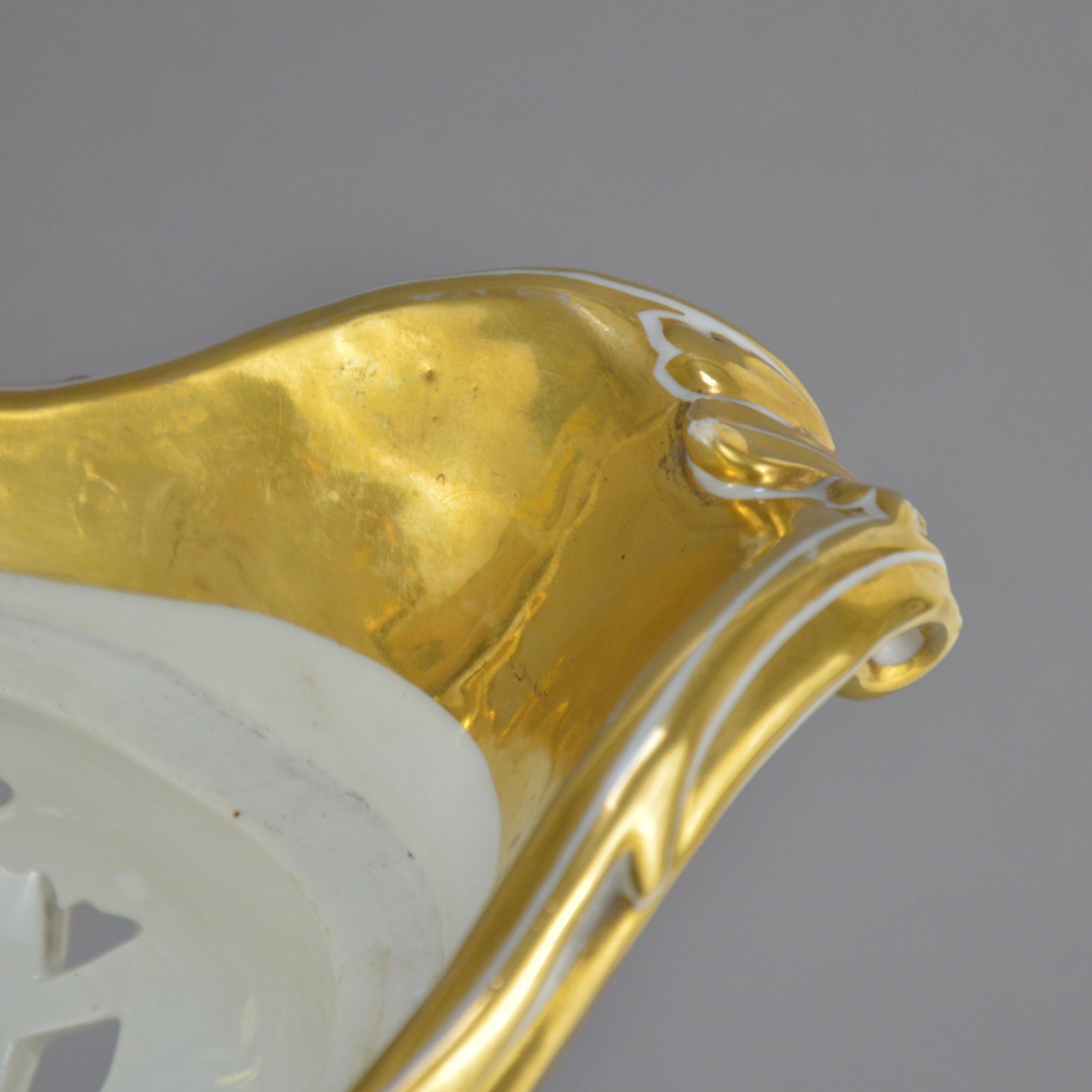 Large Old Brussels gilt porcelain vase by Maximilien Joseph Jacquet ...